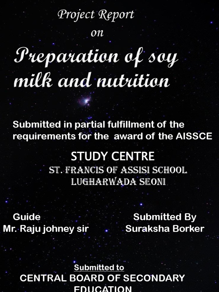 Project Front Page for Class 12 | PDF