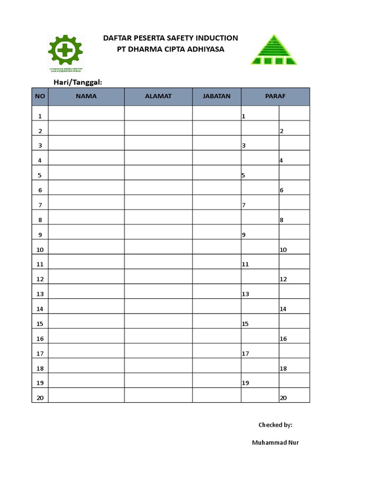 Absensi Tool Box Meeting | PDF
