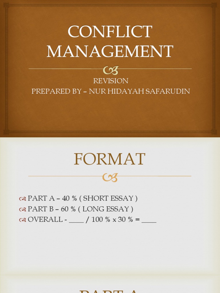 Conflict Management - Revision Tips | PDF