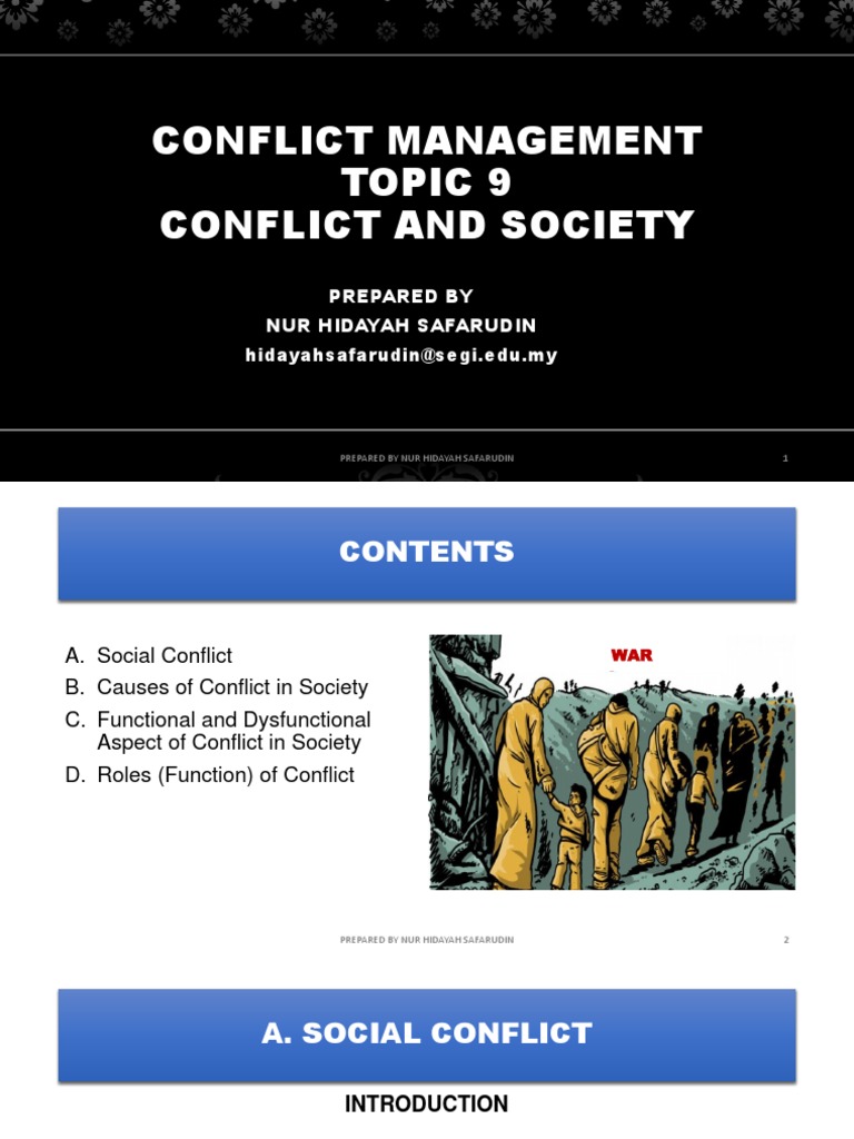 Conflict Management - Topic 9 | PDF | Social Conflict | Society