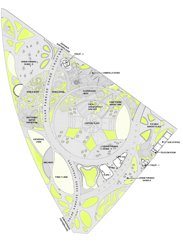 A Conceptual Site Plan for an Urban Farming Community Center with ...