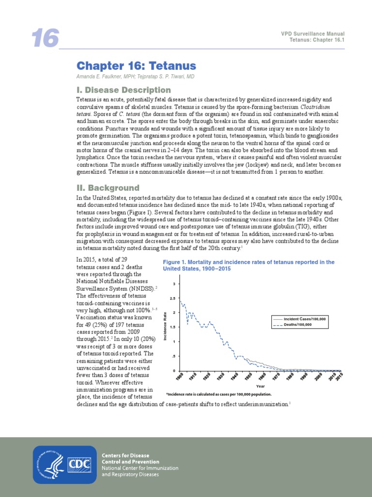 Chapter 16: Tetanus: I. Disease Description | PDF | Children's Health ...