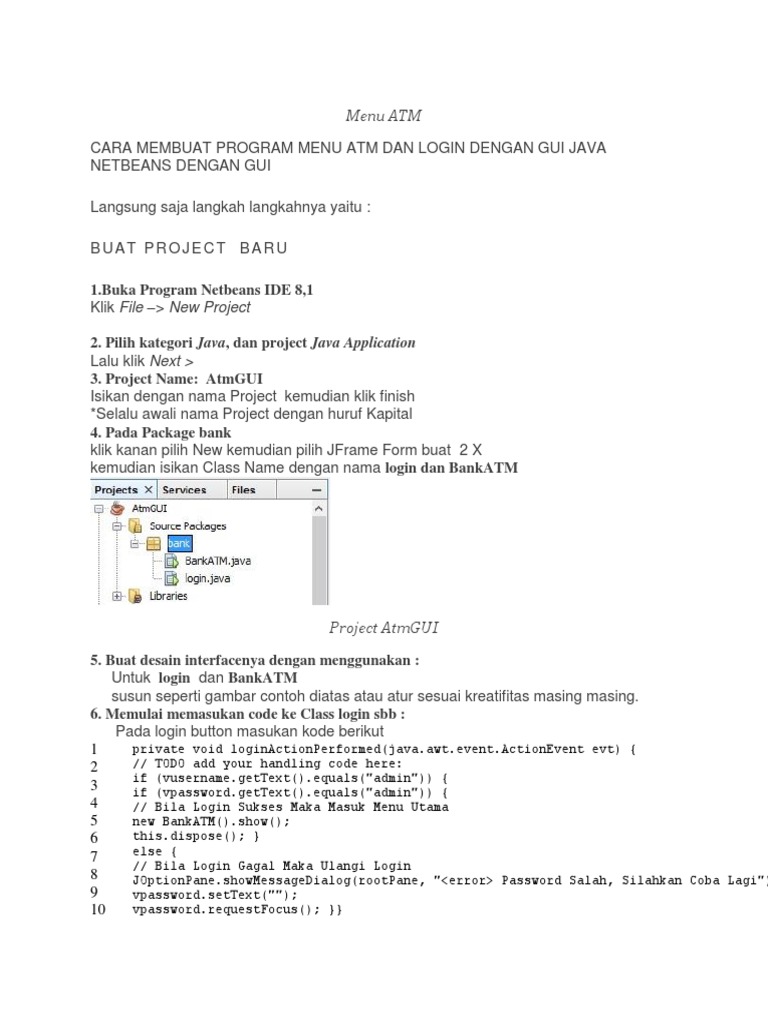 Panduan Program ATM dengan Java | PDF