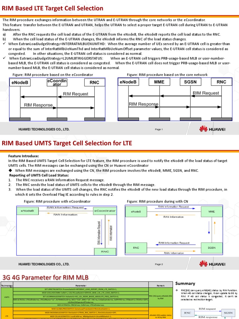 RIM Based LTE Target Cell Selection: Enabling Inter-RAT Load Reporting ...