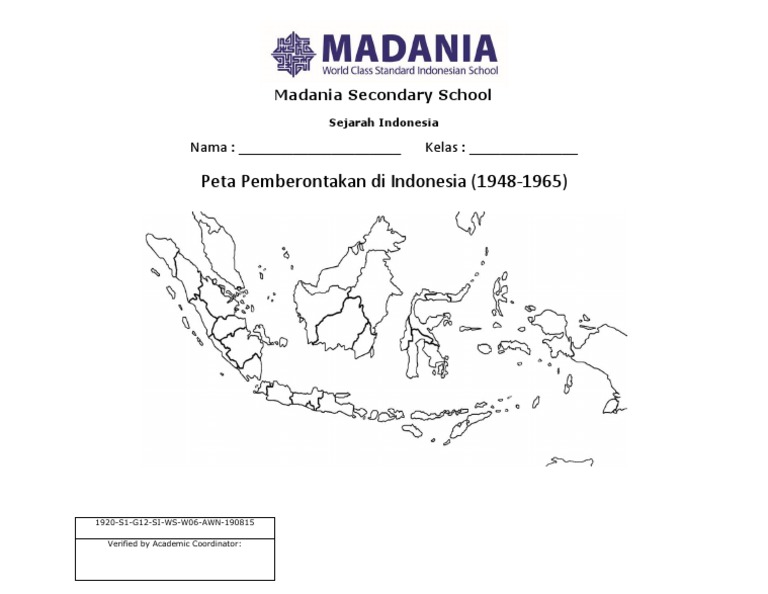 Peta Pemberontakan Di Indonesia (1948-1965) : Nama: - Kelas | PDF