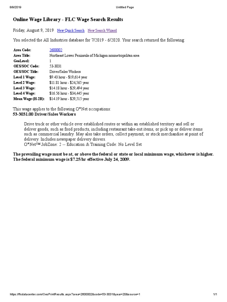 Online Wage Library - FLC Wage Search Results | PDF | Career & Growth