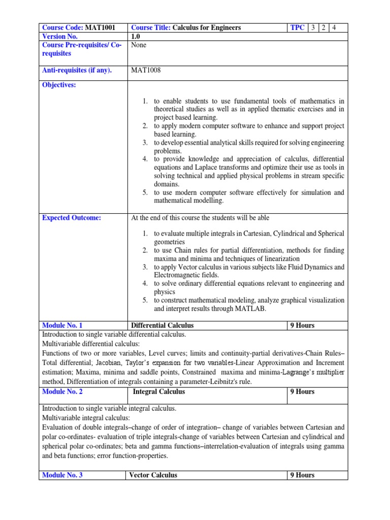 Mat 1001 | PDF | Differential Calculus | Integral