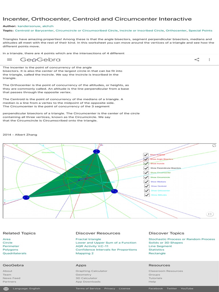 Triangle Centers Interactive Guide | PDF | Triangle | Triangle Geometry