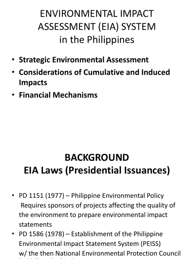 Environmental Impact Assessment (Eia) System in The Philippines | PDF | Environmental Impact ...