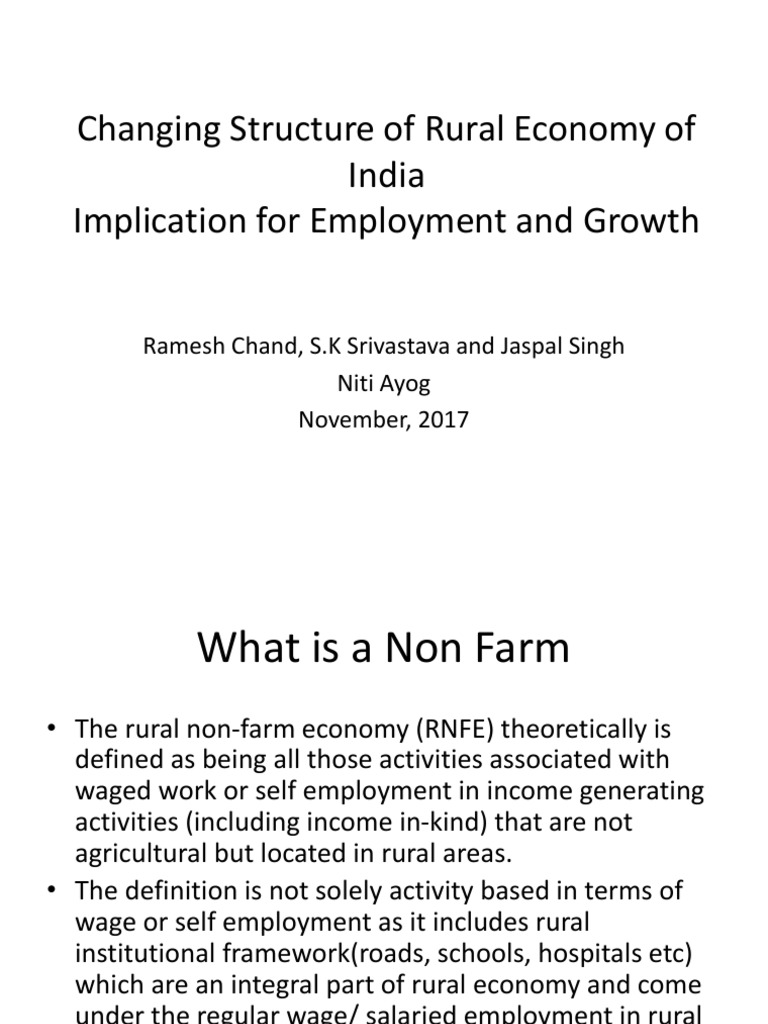 Changing Structure of Rural Economy of India | PDF | Economic Growth ...