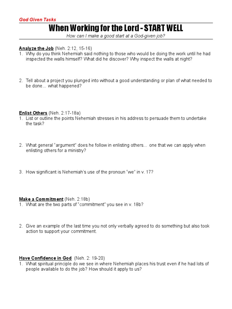 God Given Tasks | PDF | Prayer | Evangelism