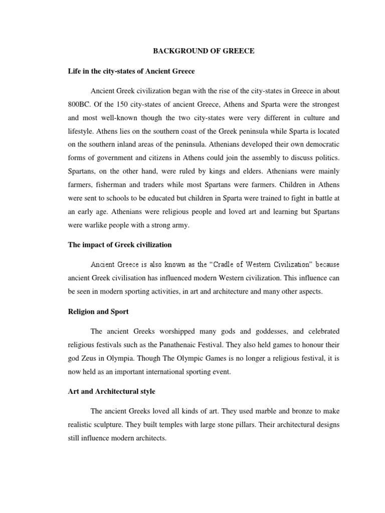 Background of Greece | PDF | Ancient Greece | Greece