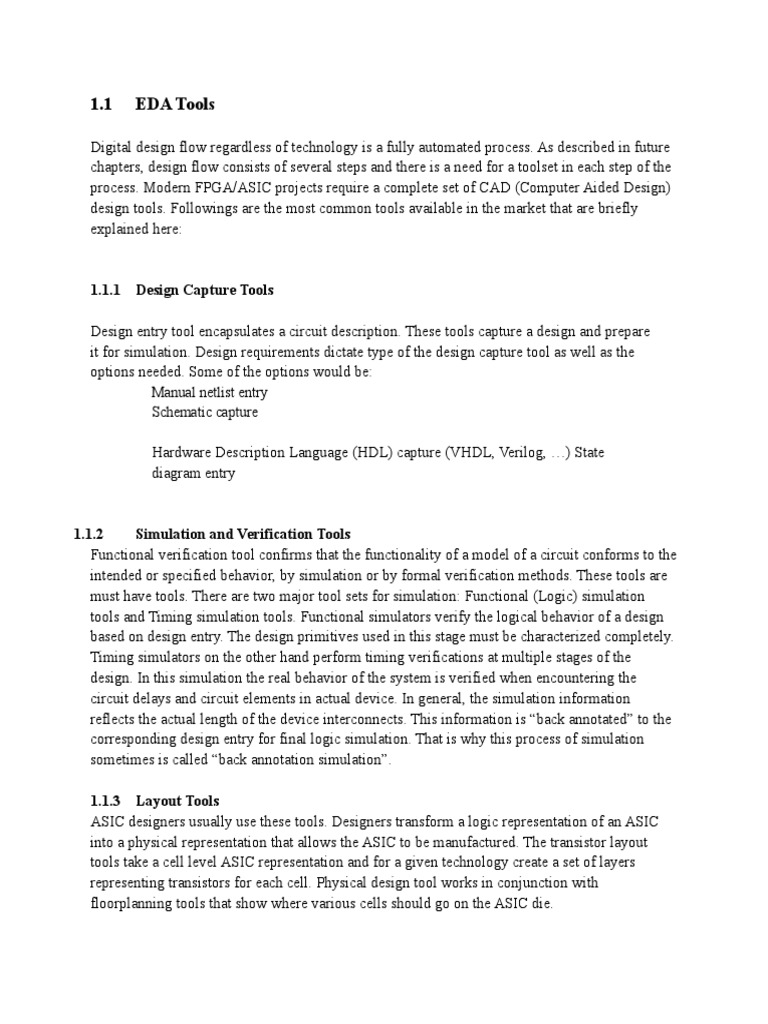 1.1 EDA Tools | PDF | Field Programmable Gate Array | Vhdl