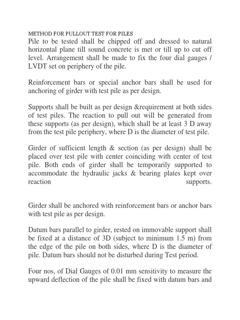 Pull Out Test | PDF | Deep Foundation | Calibration
