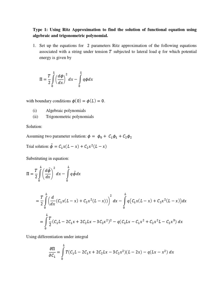 FEM Continum Overview and Solution | PDF | Calculus Of Variations | Boundary Value Problem