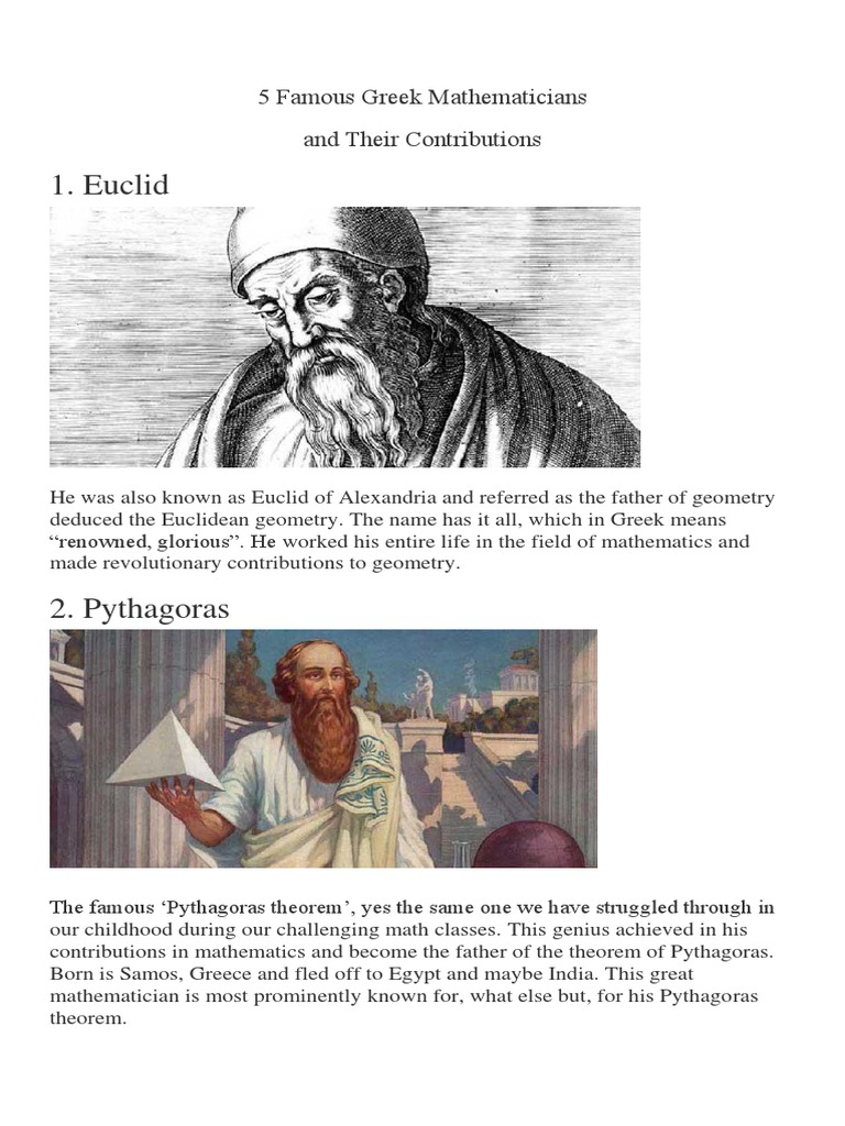 5 Famous Greek Mathematicians | PDF