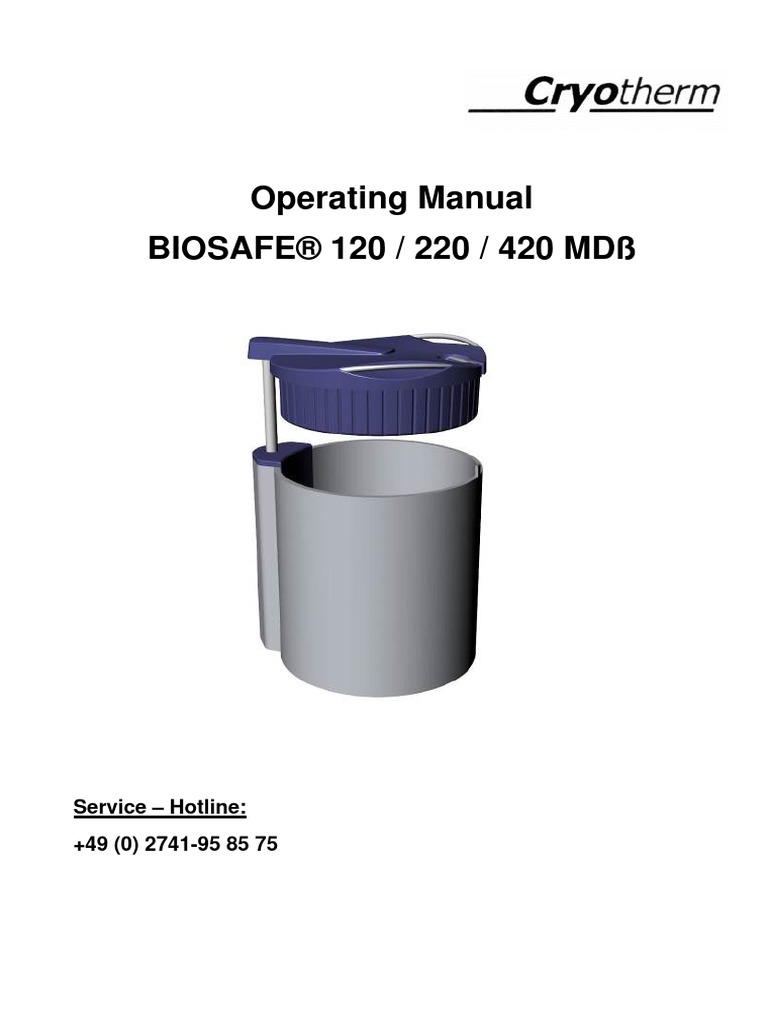 Cryotherm LN2-Sample-storage Biosafe Manual | PDF | Switch | Personal Computers