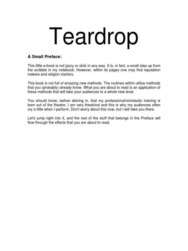 Teardrop: Audience Engagement Techniques | PDF | Hypnosis