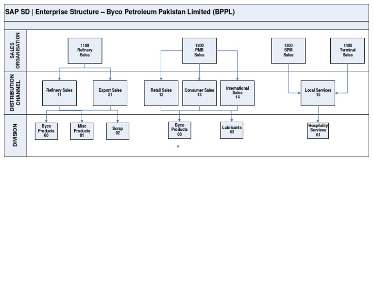 SAP SD Enterprise Structure at Byco BPPL | PDF