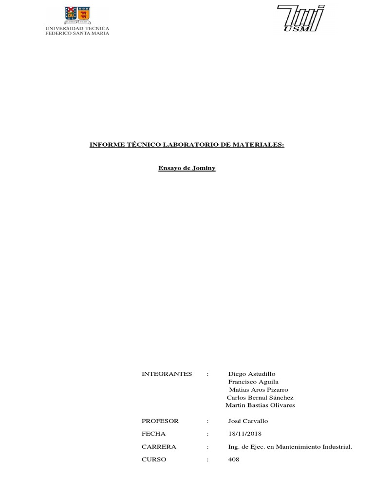 Ensayo de templabilidad Jominy en acero 1045 | PDF | Dureza | Acero