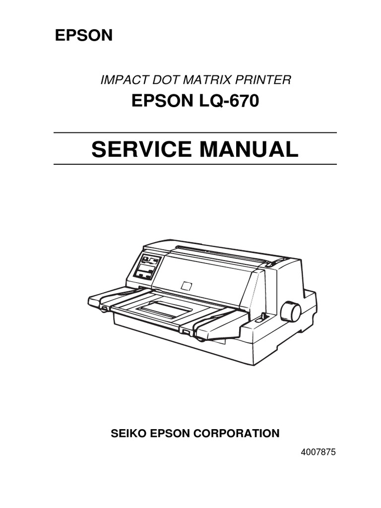 Epson LQ-670 Service Manual | PDF | Printer (Computing) | Typefaces