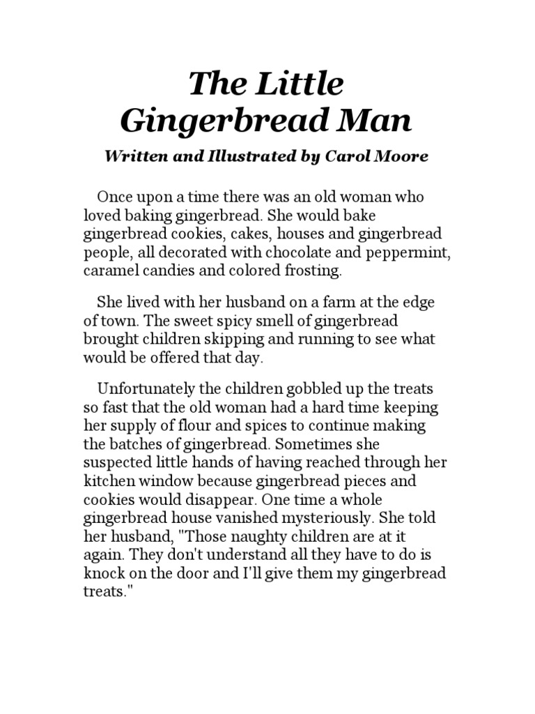 The Little Gingerbread Man: Written and Illustrated by Carol Moore ...