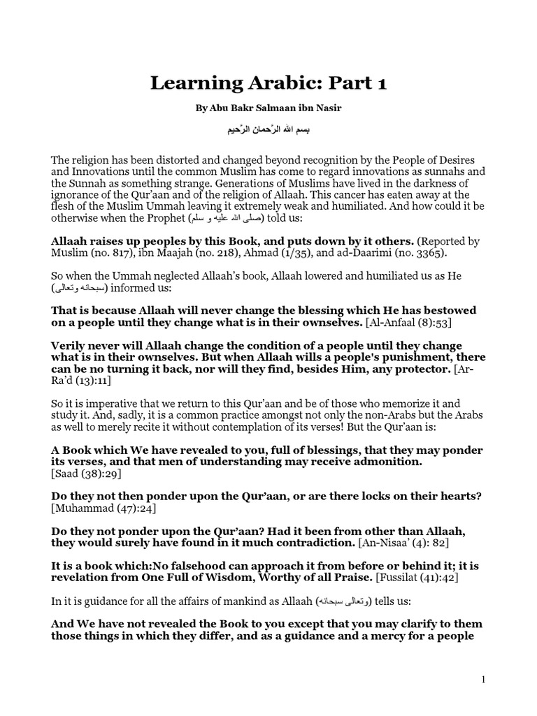 Learning Arabic PDF | PDF