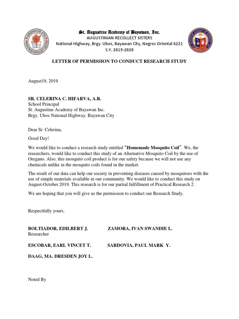 Letter of Permission To Conduct Research Study | PDF | Home & Garden ...