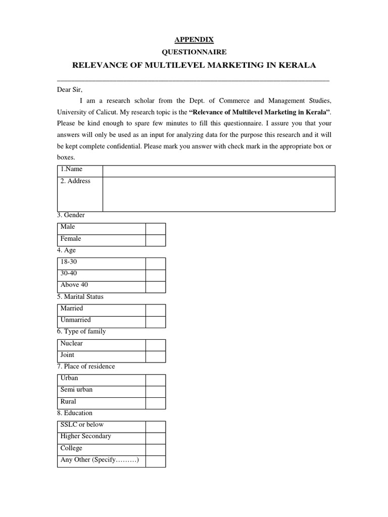 17 Appendix Pdf Pdf Multi Level Marketing Economies