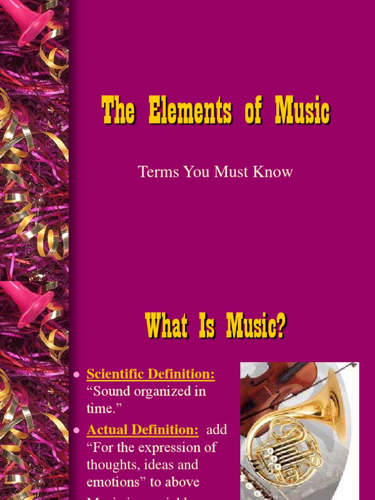 The Elements of Music: Terms You Must Know | PDF | Music Theory ...