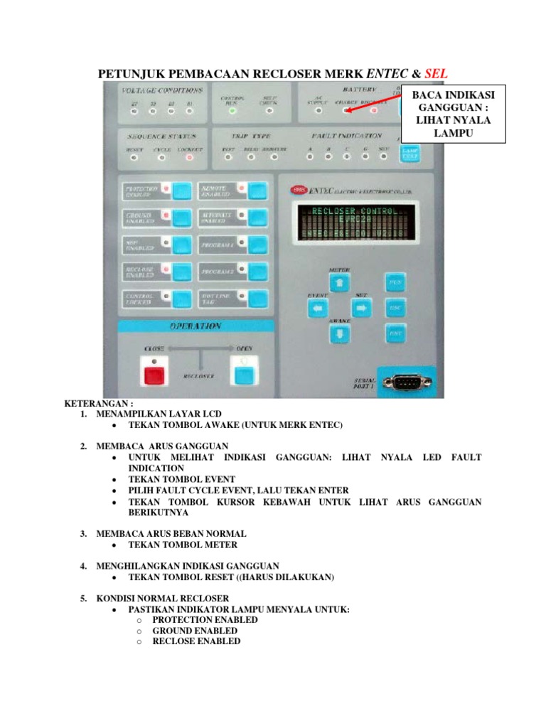 Recloser Entec - Petunjuk Pembacaan | PDF
