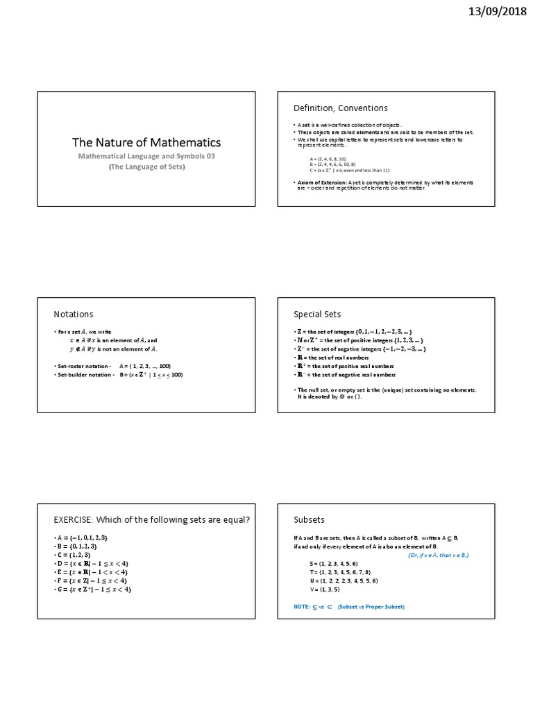 02c - Math Language and Symbols (Sets, Relations, Functions) | PDF ...