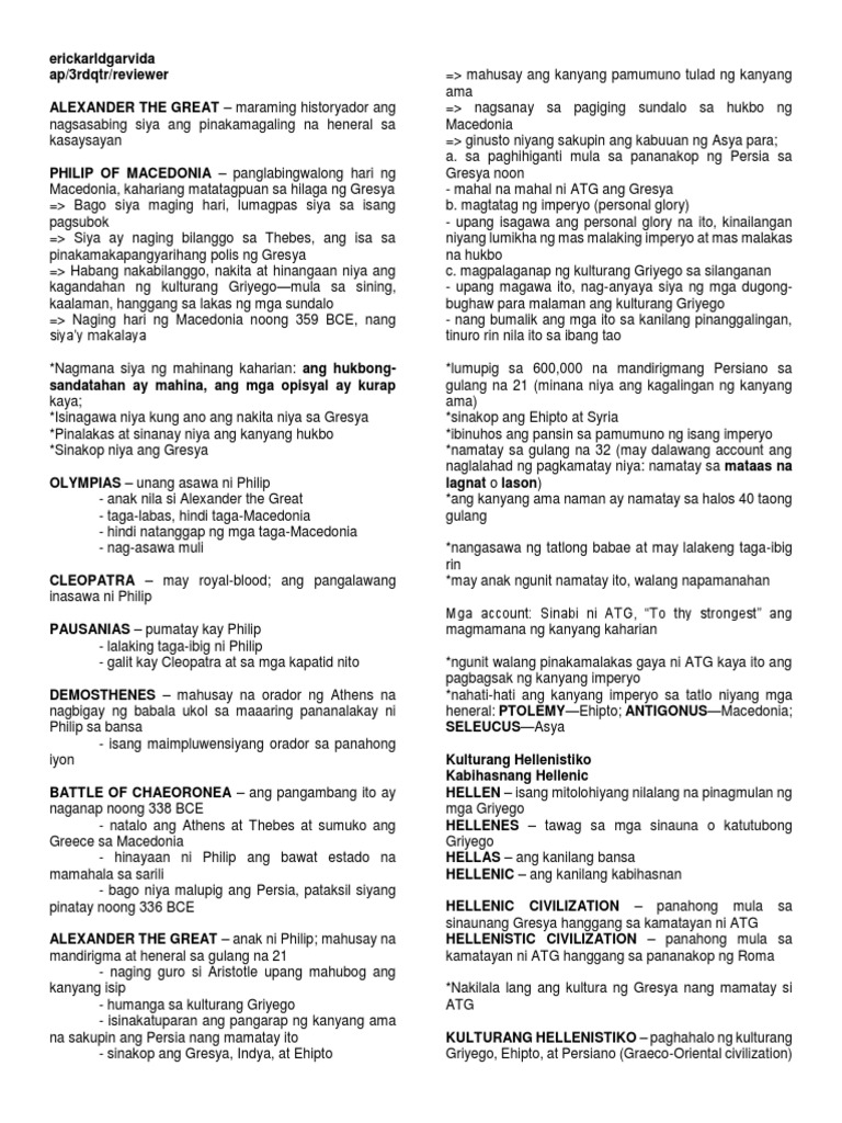 Grade 8 - Araling Panlipunan | PDF