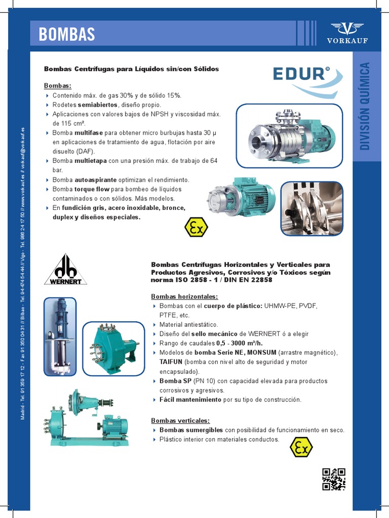 Catálogo de Bombas Centrífugas Wernert | PDF | Bomba | Ingeniería Química