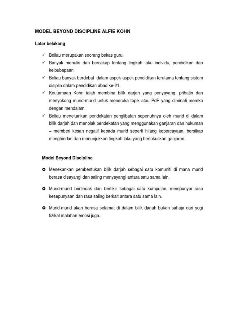 Model Beyond Discipline Alfie Kohn | PDF