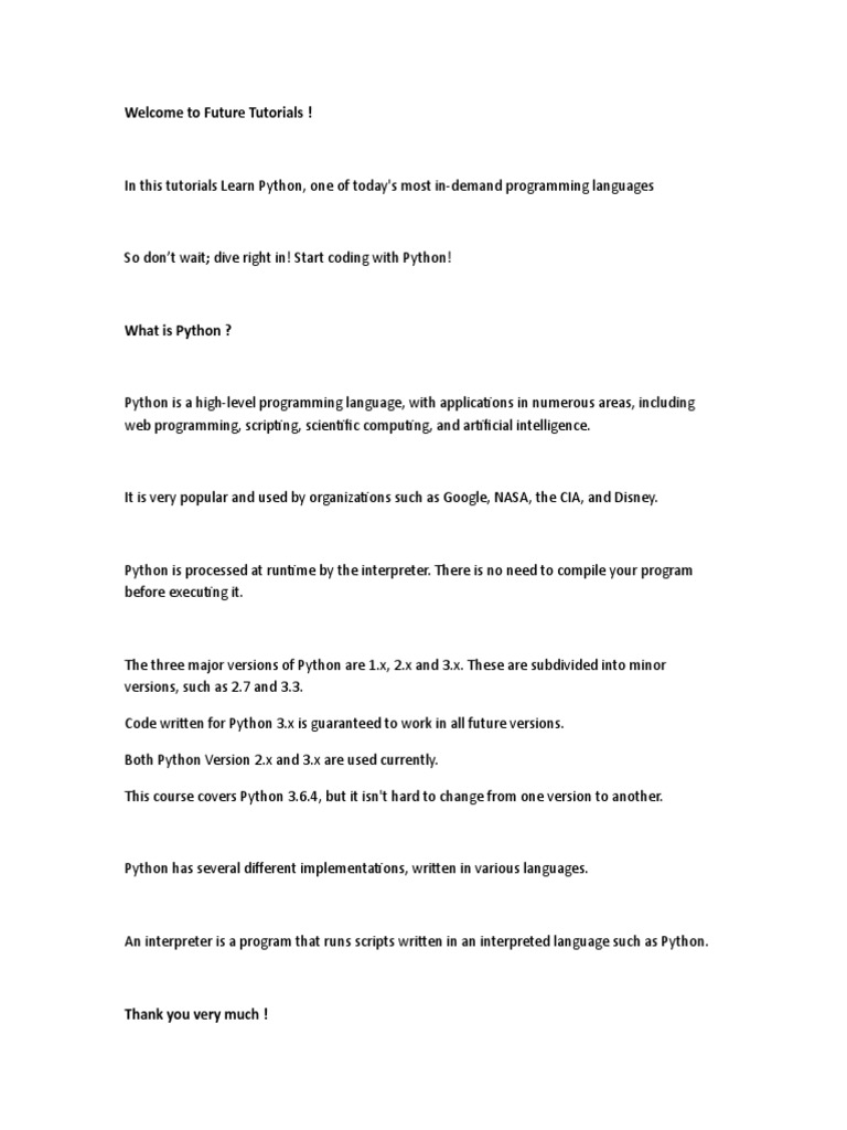 Welcome To Future Tutorials ! | PDF