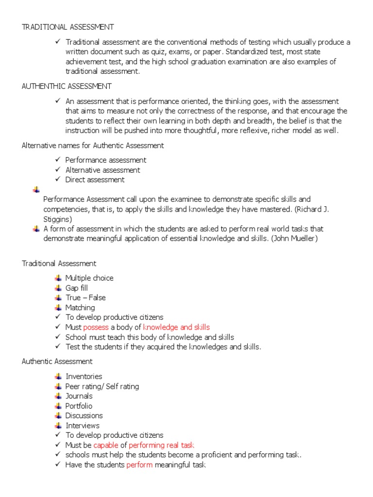 Traditional Assessment | PDF | Educational Assessment | Multiple Choice