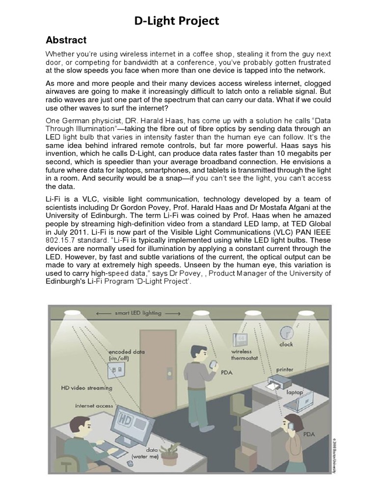 Li-Fi: Revolutionizing Wireless Internet | PDF | Technology & Engineering