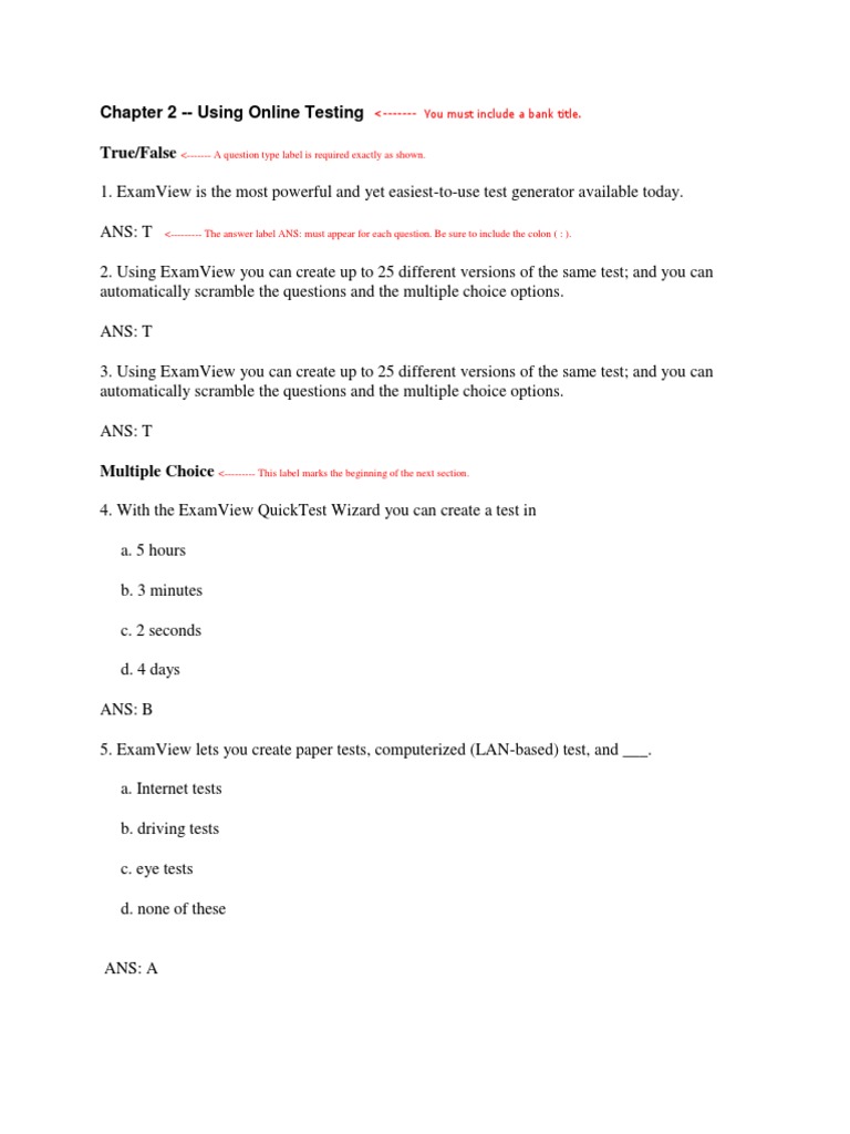 Format Bank Soal Exam View | PDF