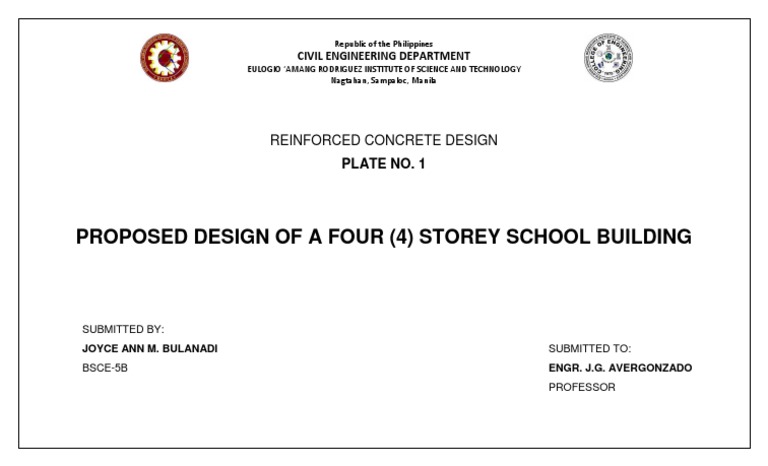 Proposed Design of A Four (4) Storey School Building | PDF