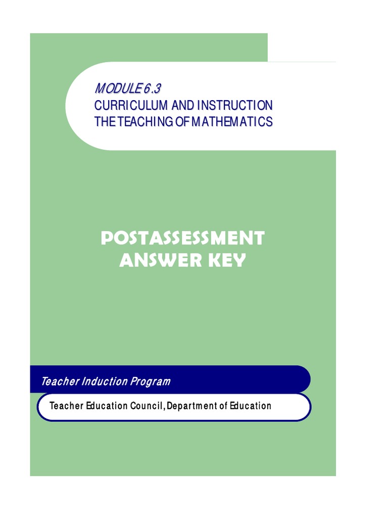 Module 6.3 Mathematics Post Assessment - 1 - PDF | PDF | Teaching ...