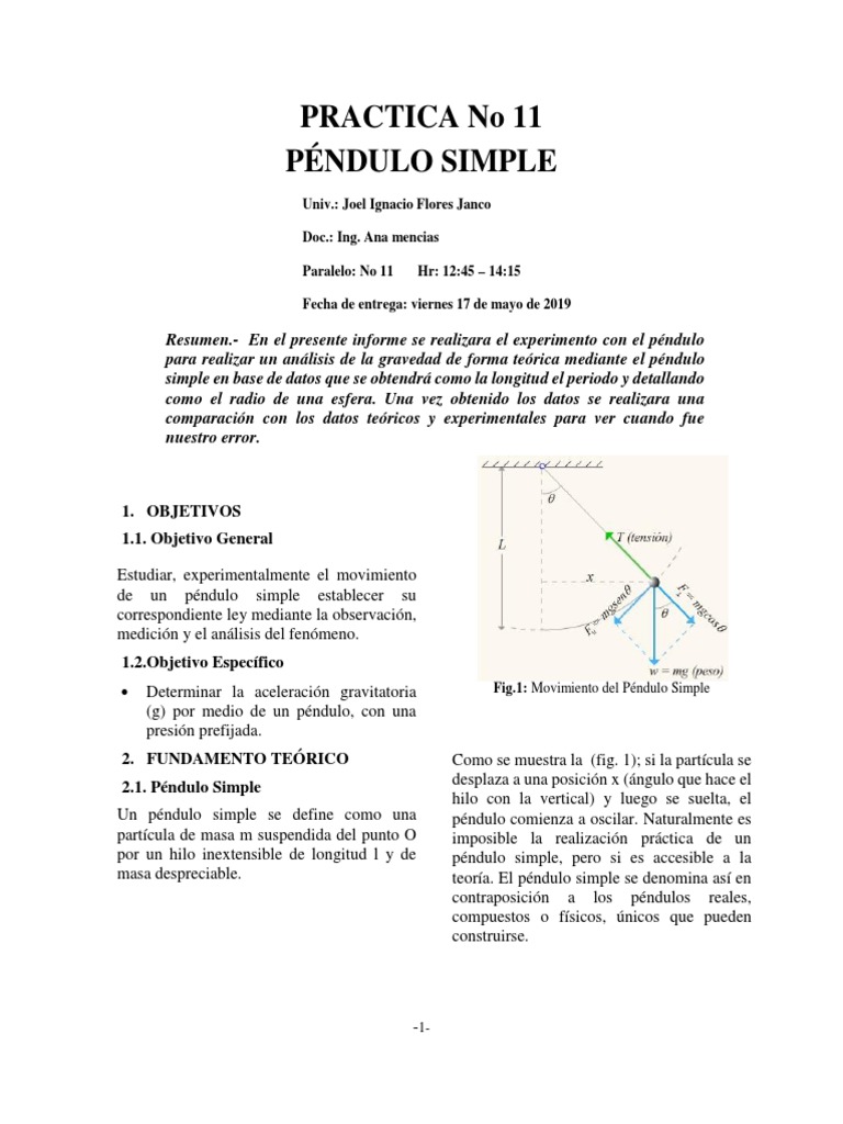 Lab Pendulo | PDF | Péndulo | Física