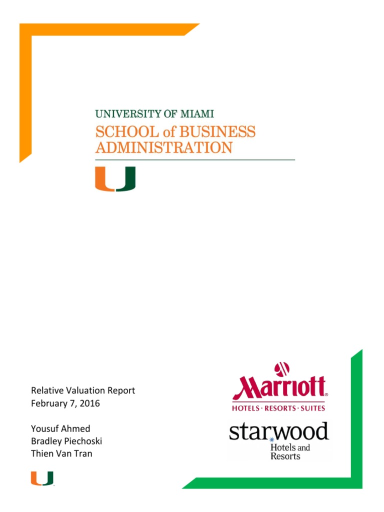Fin 674 Relative Valuation Report | PDF | Marriott International ...