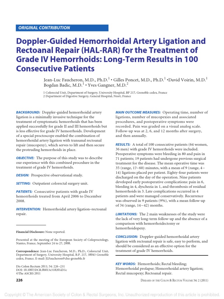 hal rar | Hemorrhoid | Surgery