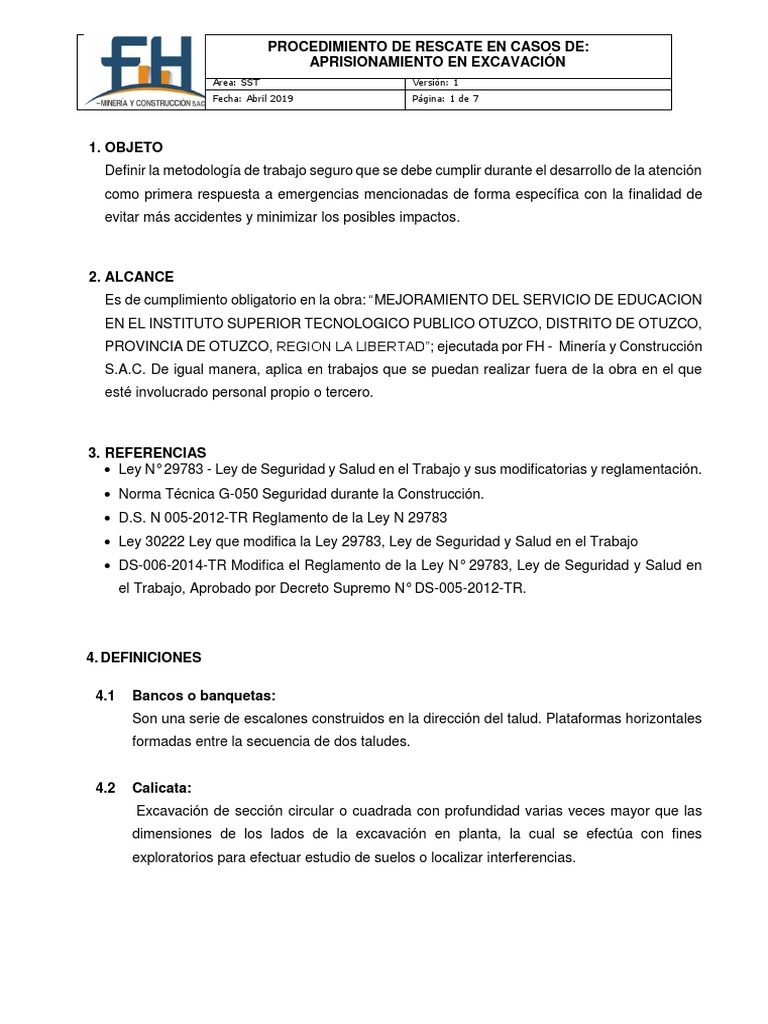 en Caso de Aprisionamiento en Excavación | PDF | Arcilla | Suelo