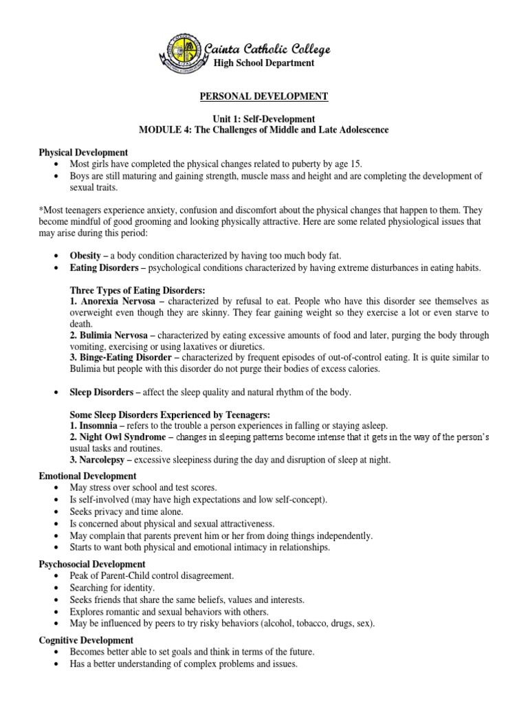 PerDev Module 4 and 5 | PDF | Eating Disorder | Stress (Biology)