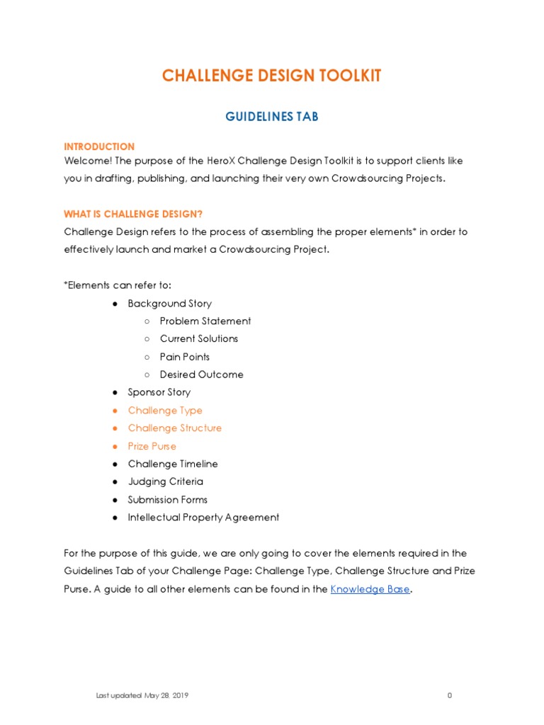 Challenge Design Toolkit | Download Free PDF | Crowdsourcing | Design