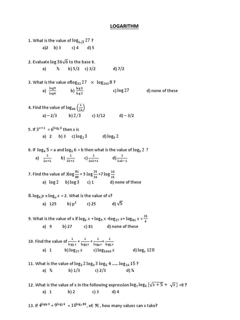 Logarithmic | PDF | Logarithm | Elementary Mathematics