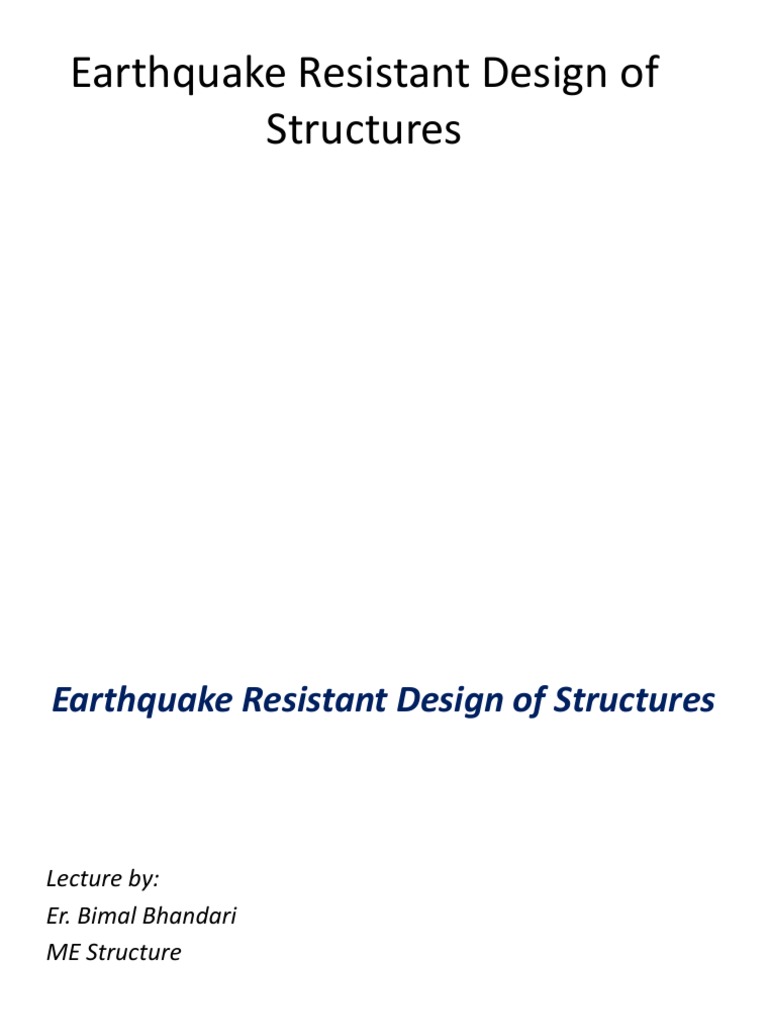 Earthquake Resistant Design of Structures | PDF | Earthquakes | Geotechnical Engineering