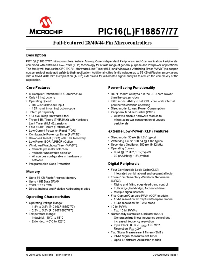 PIC16F18877 | PDF | Analog To Digital Converter | Electronic Design